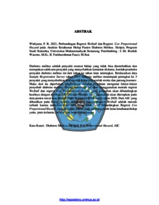PERBANDINGAN REGRESI WEIBULL DAN REGRESI COX PROPORTIONAL HAZARD PADA ANALISIS KETAHANAN HIDUP ...